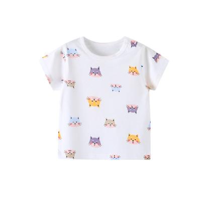 China 12kg 90cm Girls Printed Half Sleeve Casual Shirts Anti Shrink For Toddler for sale