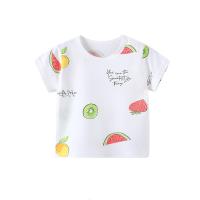 China 12kg 90cm Girls Printed Half Sleeve Casual Shirts Anti Shrink For Toddler for sale