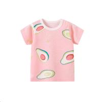 China 12kg 90cm Girls Printed Half Sleeve Casual Shirts Anti Shrink For Toddler for sale