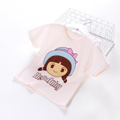 China Girls Pattern 1.2M Children Loose Short Sleeve Shirt Cartoon Printed Tshirt For Girls for sale