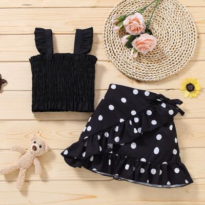 China 0.8M 31.5in Summer Children'S Clothing Short Suit With Skirt For Girls for sale