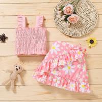 China 0.8M 31.5in Summer Children'S Clothing Short Suit With Skirt For Girls for sale