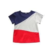 China 0.9M  Toddler Boys Sustainable Contrast Stitch Cotton Summer Cool T Shirts For Summer for sale