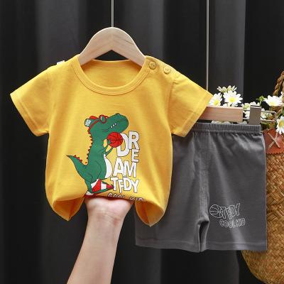China 43in 110CM Yellow White Short Sleeve Top Sun Shirt For Boys Pure Cotton for sale