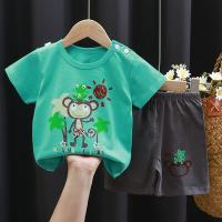 China 43in 110CM Yellow White Short Sleeve Top Sun Shirt For Boys Pure Cotton for sale