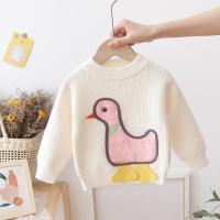 China Unisex 1M Children'S Sports Shirts White Long Sleeve Pullover Cartoon Duck for sale