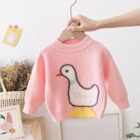 China Unisex 1M Children'S Sports Shirts White Long Sleeve Pullover Cartoon Duck for sale
