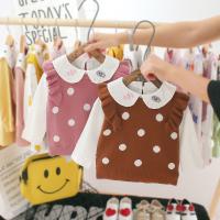 China Spring 39in Girls Casual Full Sleeve Shirts Children'S Sweater Vest With Two Piece Top for sale