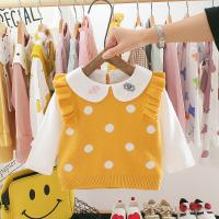 China Spring 39in Girls Casual Full Sleeve Shirts Children'S Sweater Vest With Two Piece Top for sale