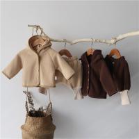 China Girls Two Piece Loose Fitting Winter Coats Light Brown Solid Color Coat ODM for sale