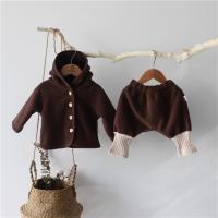 China Girls Two Piece Loose Fitting Winter Coats Light Brown Solid Color Coat ODM for sale