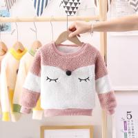 China Girls Lamb Cartoon Red And White Velvet Sweaters With Foxes On Them for sale