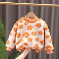 China 140cm 55in Winter Children'S Clothing Yellow Sweater With Embroidered Flowers For Girls for sale
