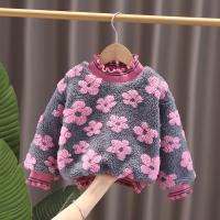 China 140cm 55in Winter Children'S Clothing Yellow Sweater With Embroidered Flowers For Girls for sale