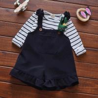 China 43.4in Striped Summer Children'S Clothing White Overalls Casual Strap Shorts for sale