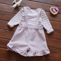 China 43.4in Striped Summer Children'S Clothing White Overalls Casual Strap Shorts for sale