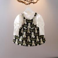 China 100cm Cartoon Bear Toddler Jacquard Strap Summer Dress Baby Long Sleeve Long for sale