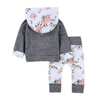 China 4 Years 47in Long Sleeve Hooded Sweatshirt Black And White Hoodie With Trousers for sale