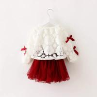 China 0.8M 10KG Fancy Children'S Outfit Sets Clothes Lace Layered Girl Suit OEM for sale