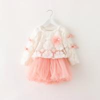 China 0.8M 10KG Fancy Children'S Outfit Sets Clothes Lace Layered Girl Suit OEM for sale
