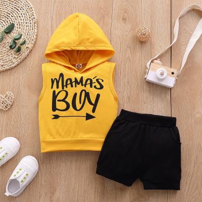 China Summer Black Two Piece Suit 47in Yellow Sleeveless Jacket For Boys for sale