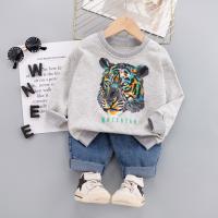 China Children'S 110cm 43.3in Spring And Autumn Tiger Print Suit Two Piece Pants Set for sale