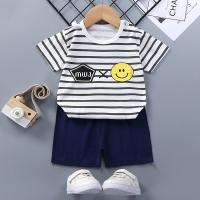 China New Summer Shorts Short Sleeve Children's Outfit Sets Cartoon Printing Toddler Two-Piece for sale