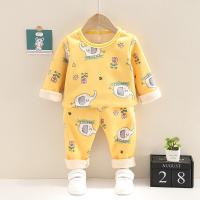 China 110cm Spandex Childrens Thermal Suit For Cold Weather Pajamas Thickened Winter Cloth for sale
