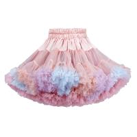 China French Style Polyester Fluffy Children'S Beauty Skirts Red Tutu Skirt Rainbow OEM for sale