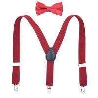 China Black Leisure Cotton Children'S Clothing Accessories Elastic Suspenders Y Back Bowtie for sale