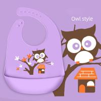 China Purple Children'S Clothing Accessories Silicone Waterproof Feeding Bibs For Babies for sale