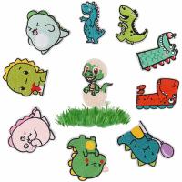 China Heat Press Custom Badge Dinosaur Astronaut Fashion Embroidery Patch Iron On Applique Children'S Clothing Accessories for sale