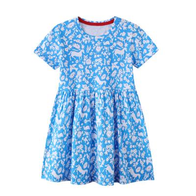 China New spring children's clothing short-sleeve printed cotton dress for girls for sale