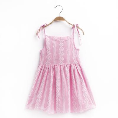China New baby girls summer children's clothing sleeveless dress linen cotton newborn children spaghetti strap dress for sale