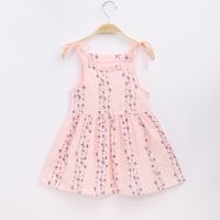 China New baby girls summer children's clothing sleeveless dress linen cotton newborn children spaghetti strap dress for sale