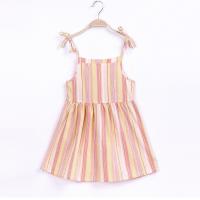 China New baby girls summer children's clothing sleeveless dress linen cotton newborn children spaghetti strap dress for sale
