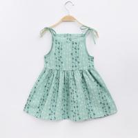 China New baby girls summer children's clothing sleeveless dress linen cotton newborn children spaghetti strap dress for sale
