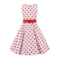 China Polka Dot Flower Show Skirt Retro Cotton Kids Clothing for sale
