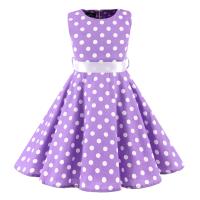 China Polka Dot Flower Show Skirt Retro Cotton Kids Clothing for sale