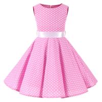 China Polka Dot Flower Show Skirt Retro Cotton Kids Clothing for sale