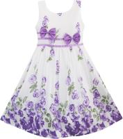 China Kid Girls Dress Rose Flower Double Bow Tie Party Sundress Summer Children'S Clothing for sale