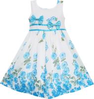 China Kid Girls Dress Rose Flower Double Bow Tie Party Sundress Summer Children'S Clothing for sale