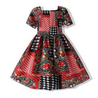 China Summer Childern'S Clothing Girls Short Sleeve Dress Polka Dot Striped Print Splicing for sale