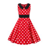 China Girls Show Skirt Polka Dot Flower Doll Collar Retro Summer Children'S Clothing for sale