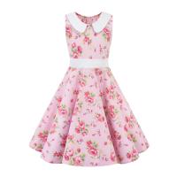 China Girls Show Skirt Polka Dot Flower Doll Collar Retro Summer Children'S Clothing for sale