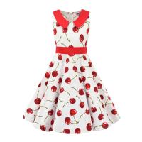 China Girls Show Skirt Polka Dot Flower Doll Collar Retro Summer Children'S Clothing for sale
