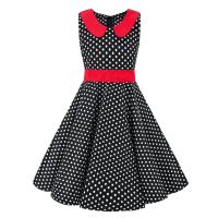 China Girls Show Skirt Polka Dot Flower Doll Collar Retro Summer Children'S Clothing for sale