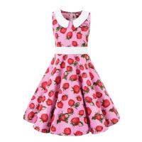 China Girls Show Skirt Polka Dot Flower Doll Collar Retro Summer Children'S Clothing for sale
