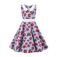 China Girls Show Skirt Polka Dot Flower Doll Collar Retro Summer Children'S Clothing for sale