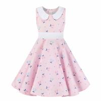 China Girls Show Skirt Polka Dot Flower Doll Collar Retro Summer Children'S Clothing for sale